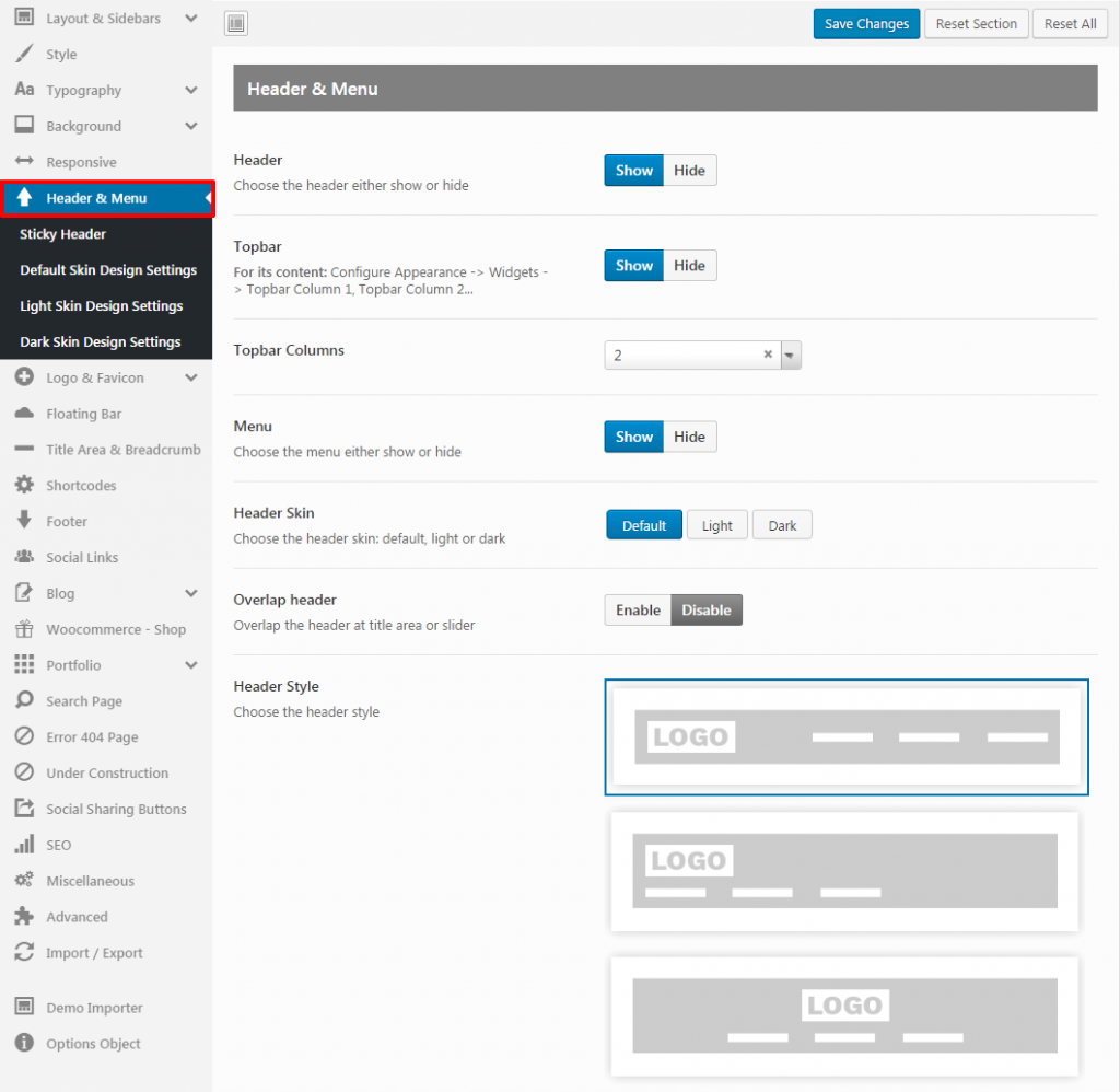 Header & Menu – TBS